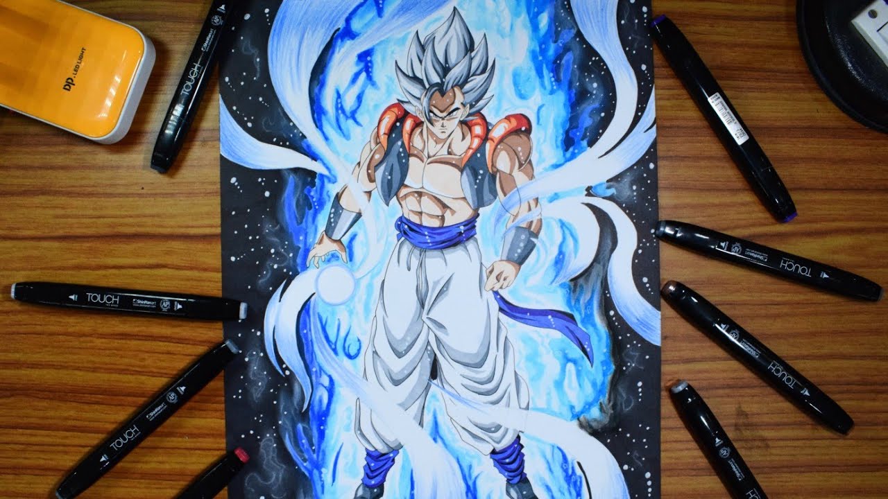 DRAWING GOGETA ULTRA INSTINCT - DRAGON BALL ART - YouTube