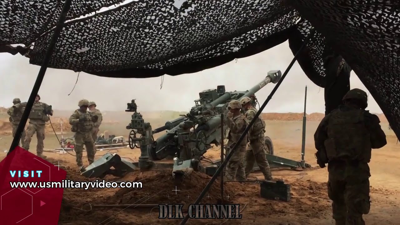 U.S. Army Exercise in Iraq Use M777 Howitzer Artillery - YouTube