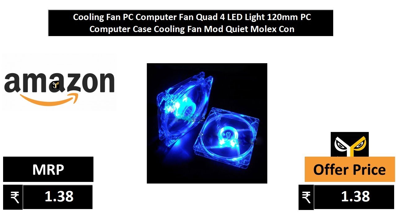 Cooling Fan PC Computer Fan Quad 4 LED Light 120mm PC Computer Case ...