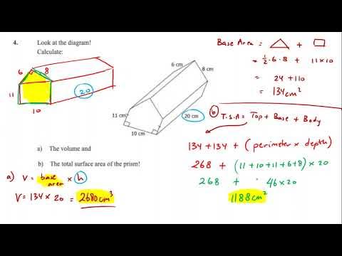 Math - Grade 8 - Volume and Surface Area - Cube and Prism (Quiz 2023 ...