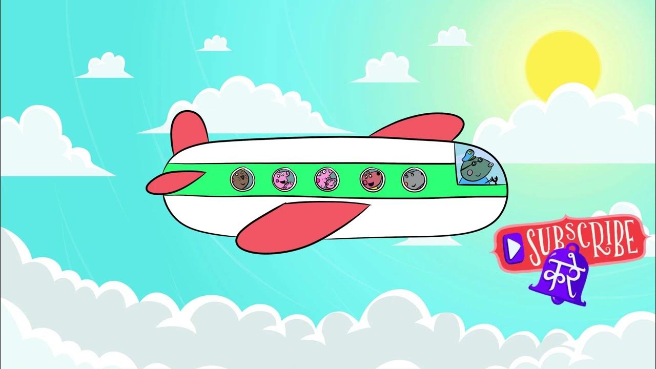 Peppa Pig's Passenger Airplane drawing and coloring video @drawtube28 ...