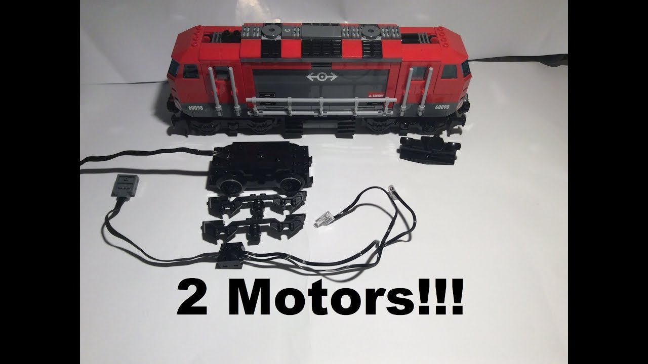 How to add an EXTRA Motor and Lights to the LEGO 60098 Heavy hual train ...