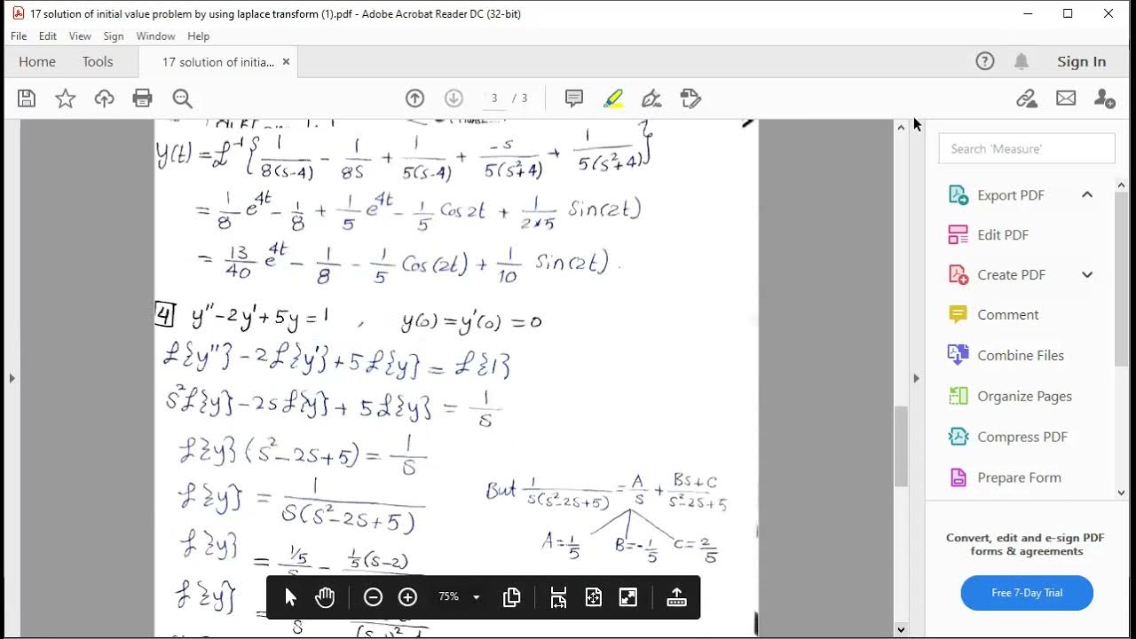 math 205 Solving IVP,s using Laplace transform - YouTube