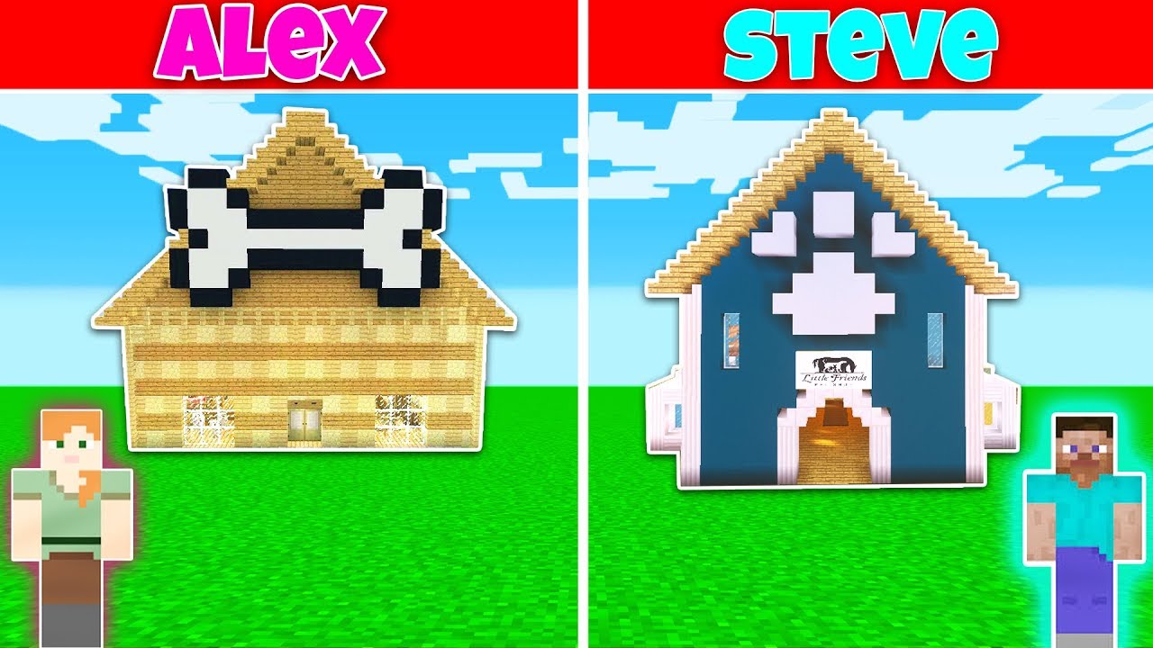 Minecraft Battle: PET SHOP BUILD CHALLENGE - ALEX vs STEVE in Minecraft ...