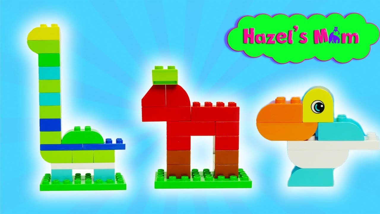 Creating animals with Lego Duplos! Dinosaurs, moose, even a Blue Footed ...