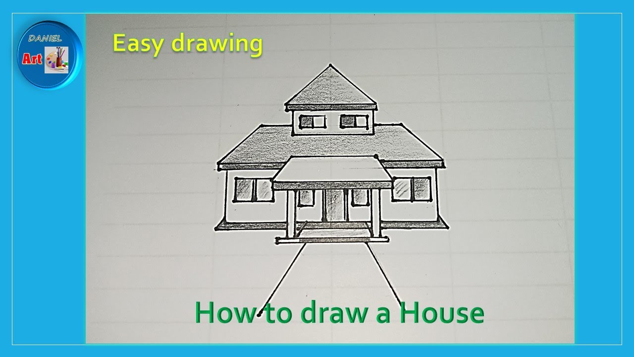 How to draw a beautiful tiny House for beginner | easy drawing | simple ...