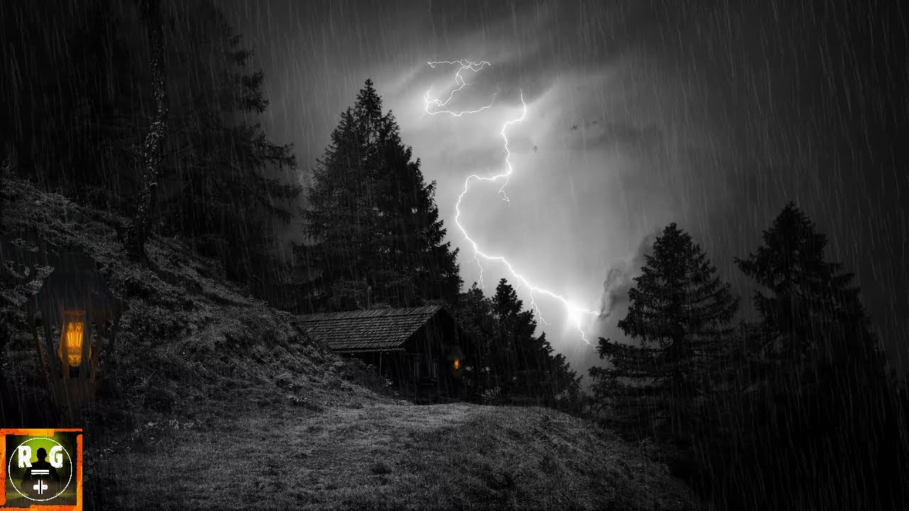 Heavy Rain and Thunderstorm at Night with Lightning and Thunder Sounds ...
