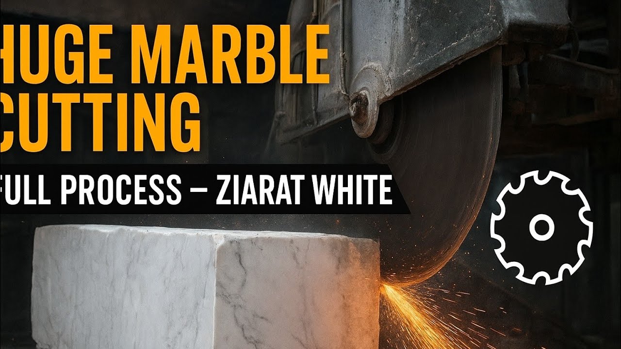 👉 Huge Ziarat White Marble Stone Cutting | Full Process in Marble ...