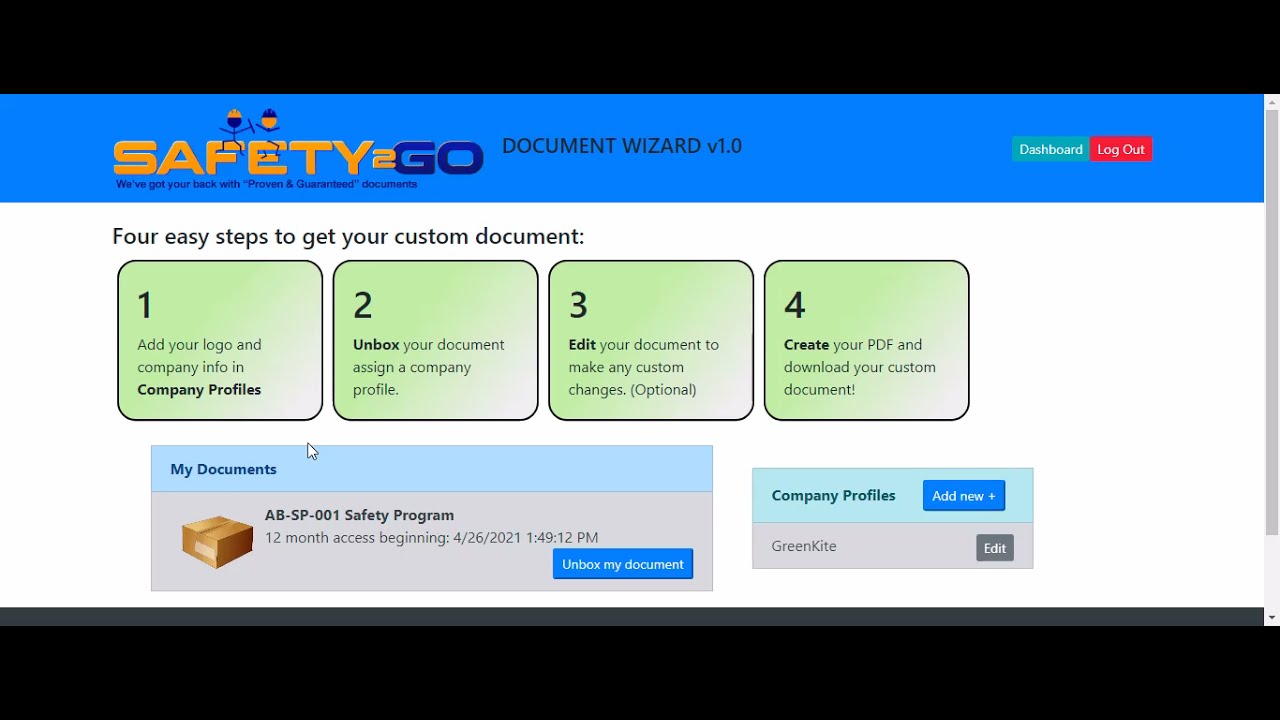 Welcome to Safety2Go Document Dashboard - YouTube