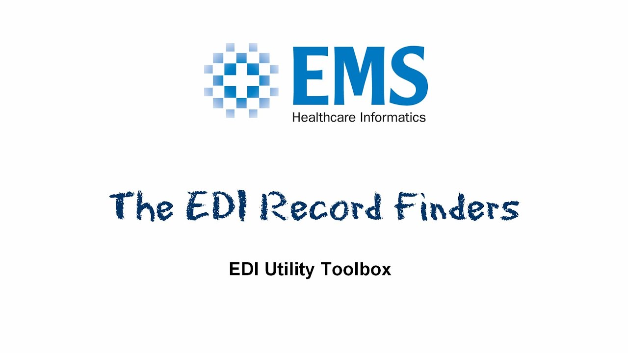 EDI Utility Toolbox Training: (4) EDI Record Finders - YouTube