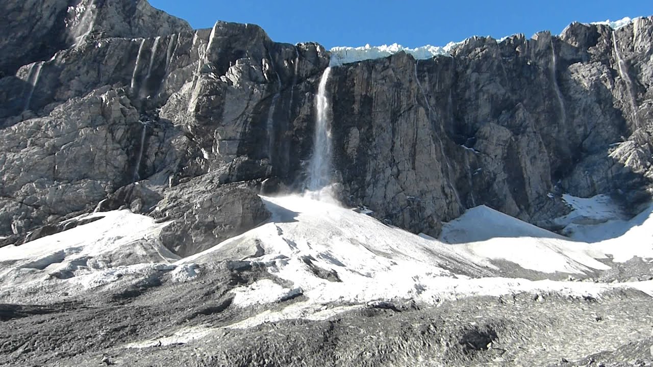 Ice Avalanche-2- Douglas Glacier, New Zealand - March 2014 - YouTube