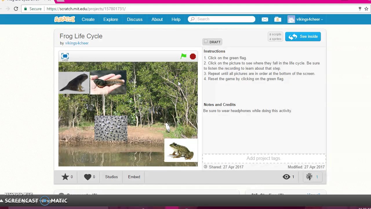 Scratch Frog Life Cycle - YouTube