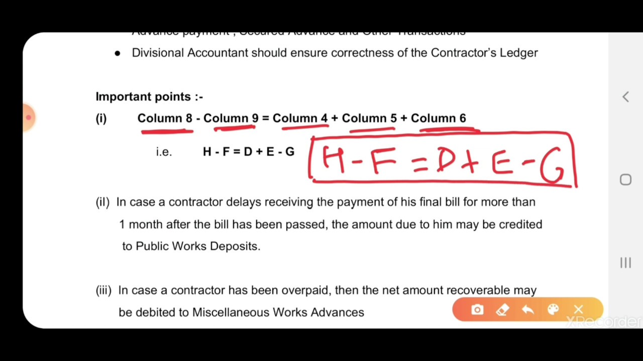 CPWD Account Code | Contractor's Ledger | Work Accounts (Part-4) - YouTube