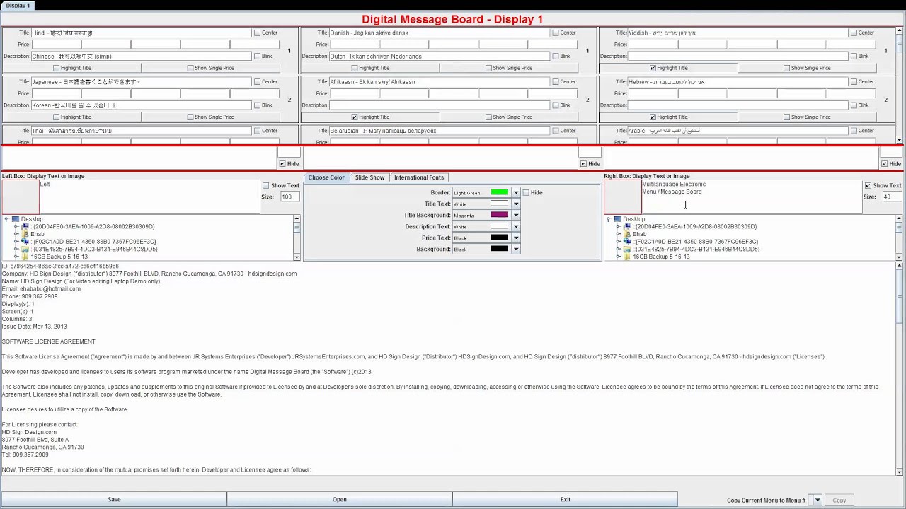 Digital Message Board - Mulit Language Set up - Offered by HD Sign ...