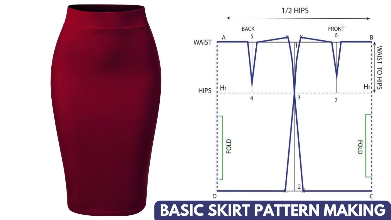 How To Draft A Basic Skirt Pattern| Pattern Making Tutorial - YouTube