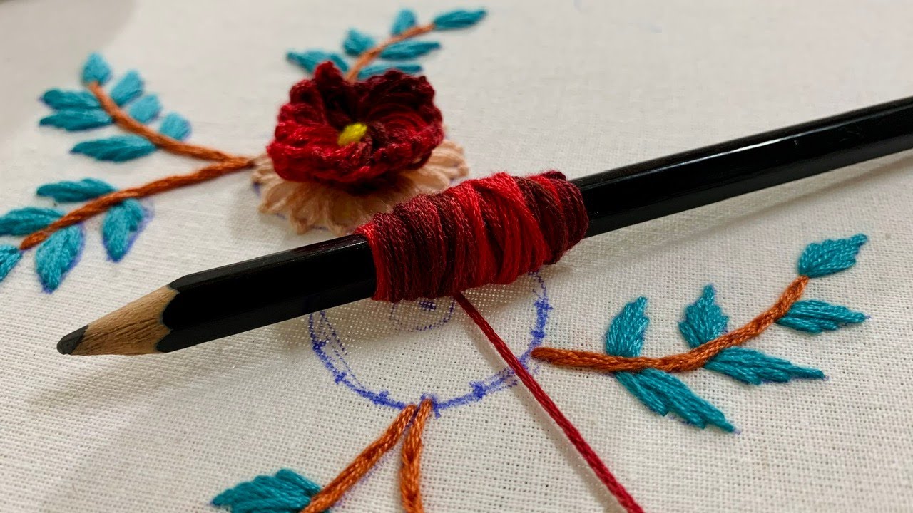 New style flower hand embroidery design / Step by step basic stitch ...