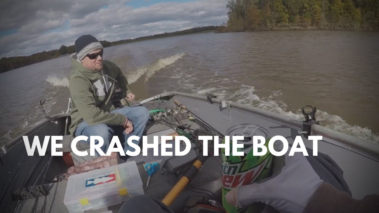 We crashed the boat trying to catch fall bass. - YouTube
