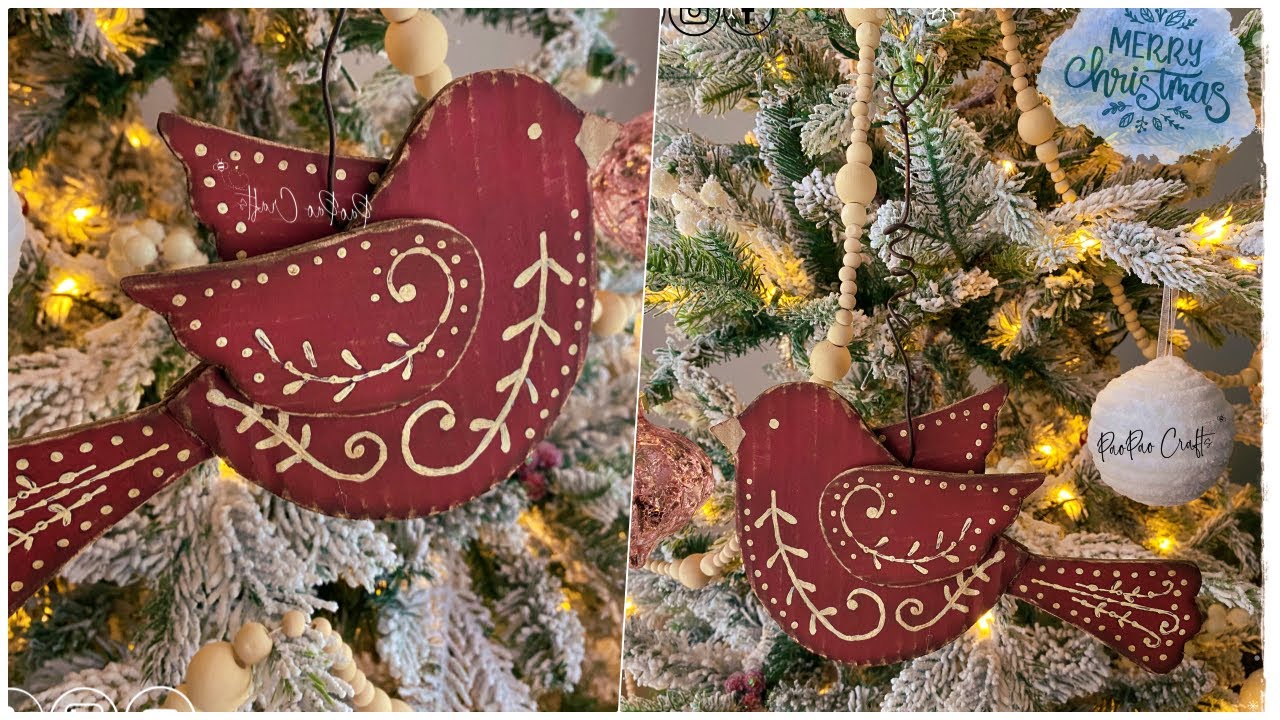 🕊 Paloma estilo Vintage en cartón corrugado ♻️ Vintage Style Christmas ...