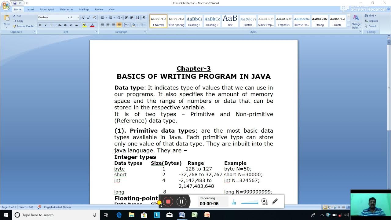 Date-26/4/2021. Class-8. Computer Applications. Ch-3, Basics of Writing ...