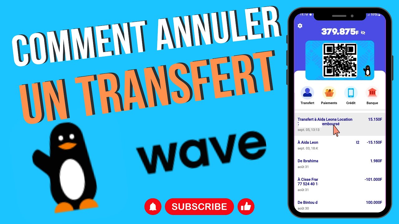 Comment annuler un transfert WAVE sans appeler le service client? - YouTube