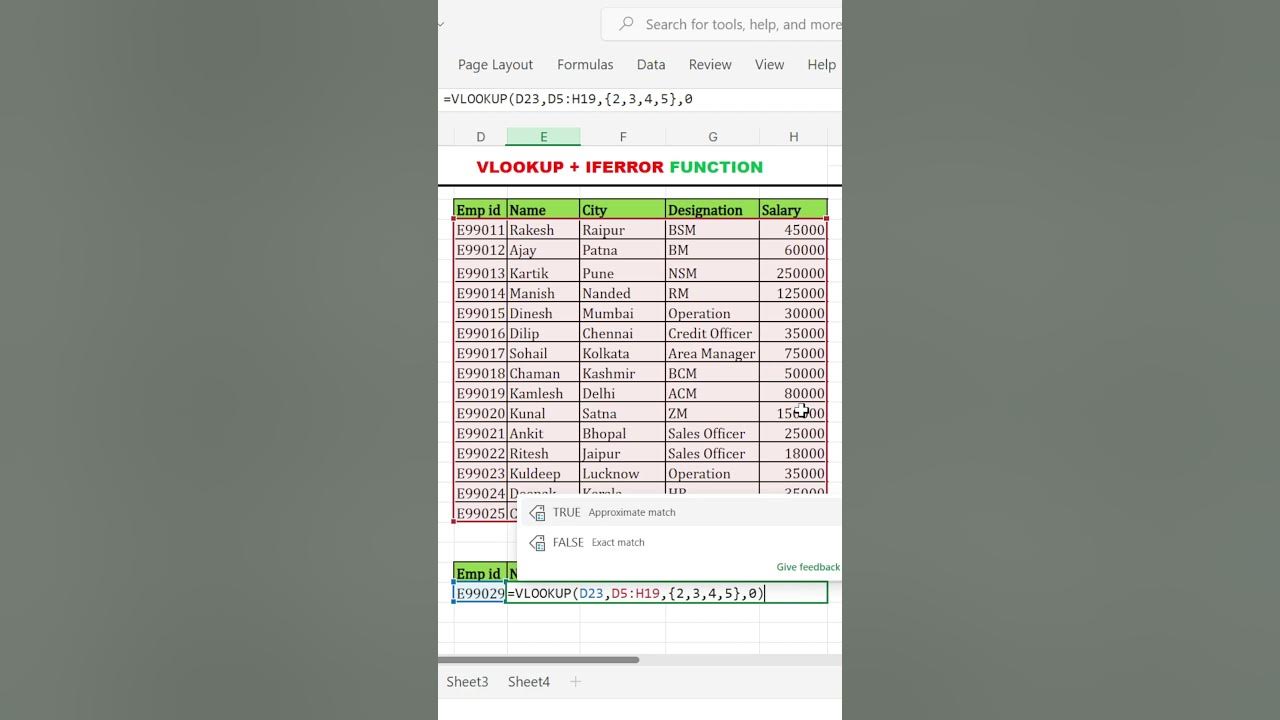 Master VLOOKUP & IFERROR in Excel: Fix Errors & Find Data Like a Pro! 🚀 #exceltips #shorts # ...