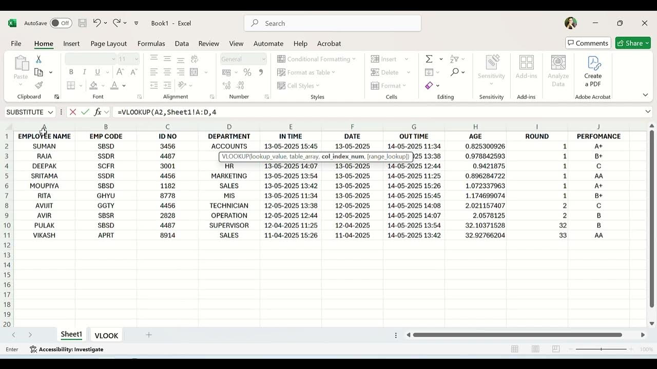 Learn Advance Excel - Part - 4 (=vlookup & Drop Down - Data Validation.) - YouTube