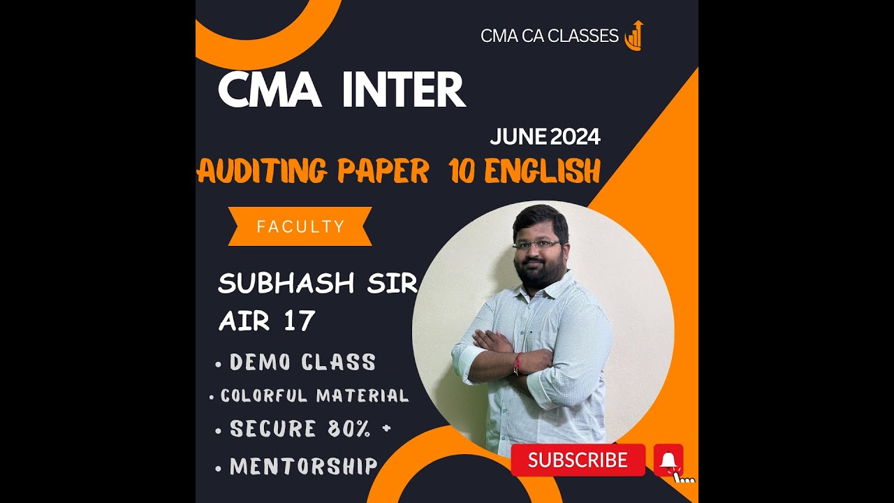 CMA INTER NEW SYLLABUS 2022 AUDITING PAPER 10 EXCLUSIVE ENGLISH BY ...