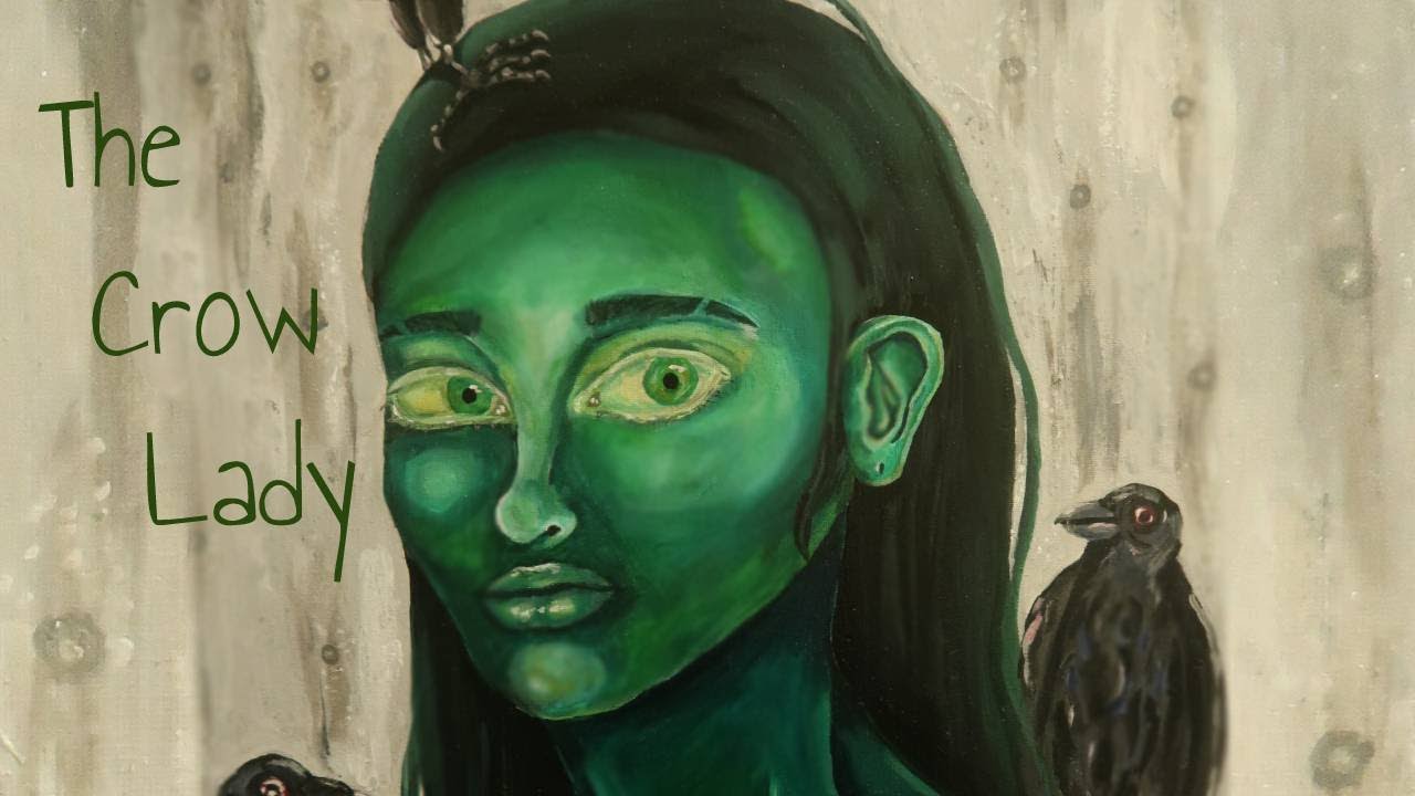 'THE CROW LADY' | Acrylic Painting Time-Lapse - YouTube