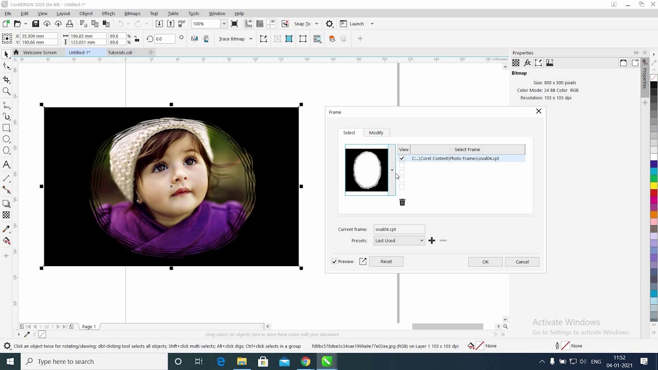 Add a Frame to an Image in CorelDraw - YouTube