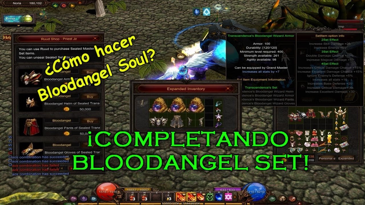 Creando Bloodangel Soul y COMPLETANDO SET BA! - [Mu Online] - YouTube