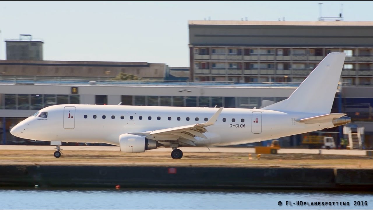 Eastern Airways Embraer ERJ-170 Landing & Takeoff at London-City - YouTube