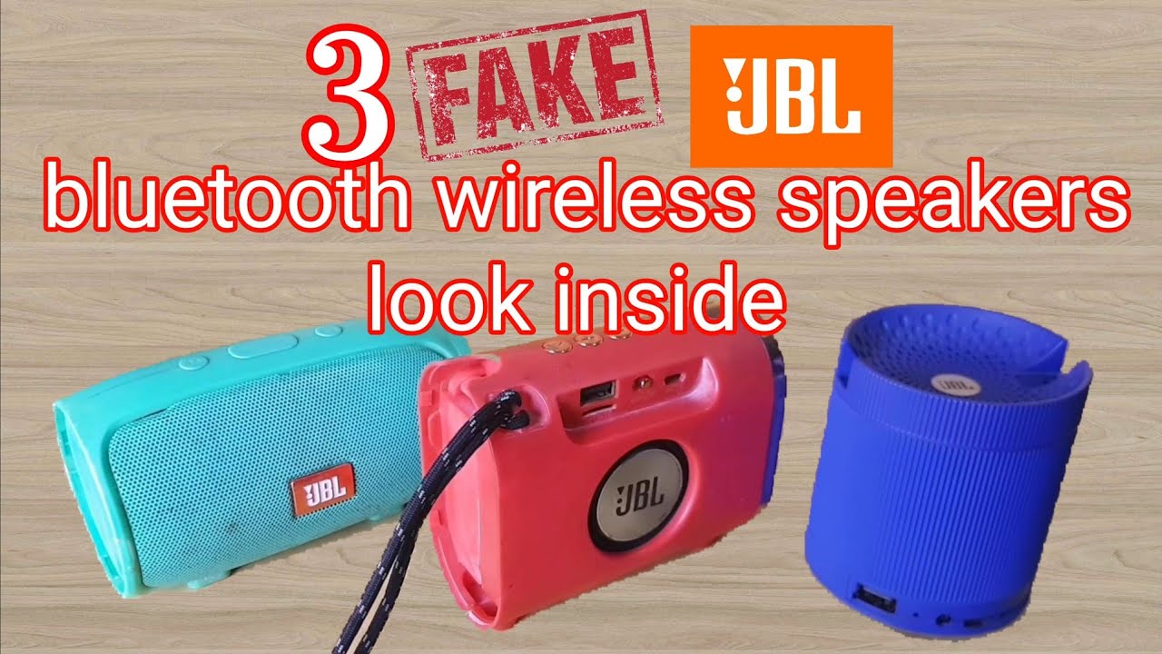 3 fake JBL bluetooth wireless speakers portable look inside - YouTube