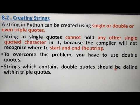 Strings - Introduction, Creating Strings in python, part 1, in tamil ...