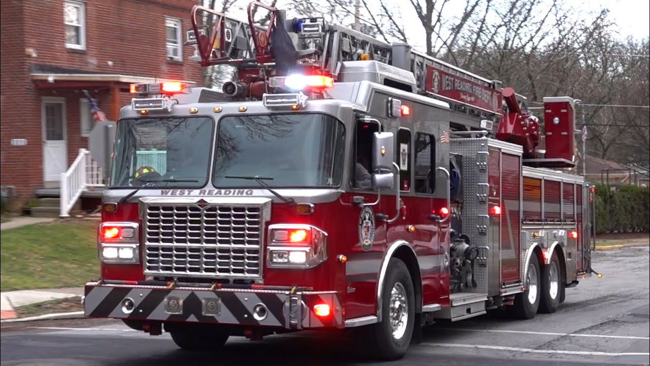 West Reading Fire Department Ladder 64 Responding 1/27/24 - YouTube