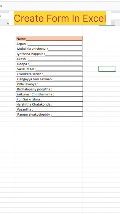 Create Form In Excel Excel Exceltips Dataanalytics Exceltutorial Excelformula
