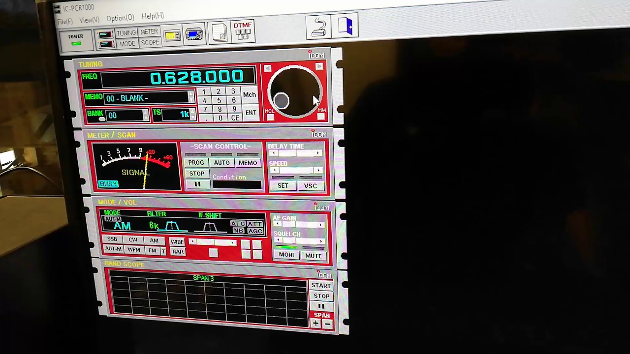 Icom pcr-1000 LW MW wellbrook loop - YouTube