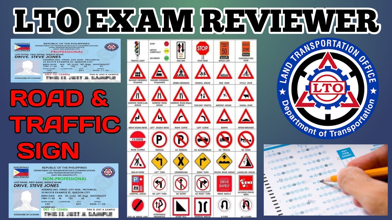LTO EXAM REVIEWER ROAD SIGN |TAGALOG - YouTube