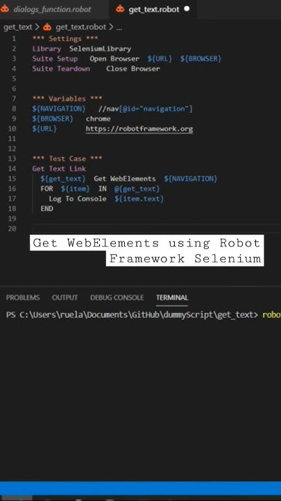Get Web Elements Using Selenium Robotframework Pythonautomation Youtube
