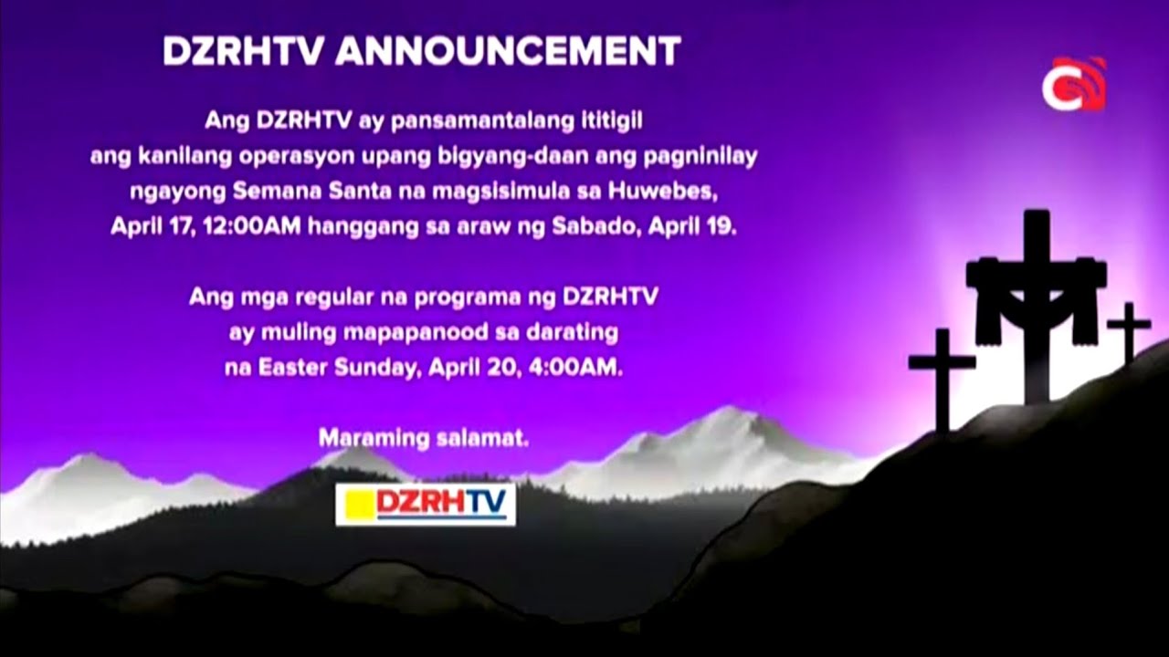 DZRH TV Holy Week Sign-Off - 4-17-2025 - YouTube