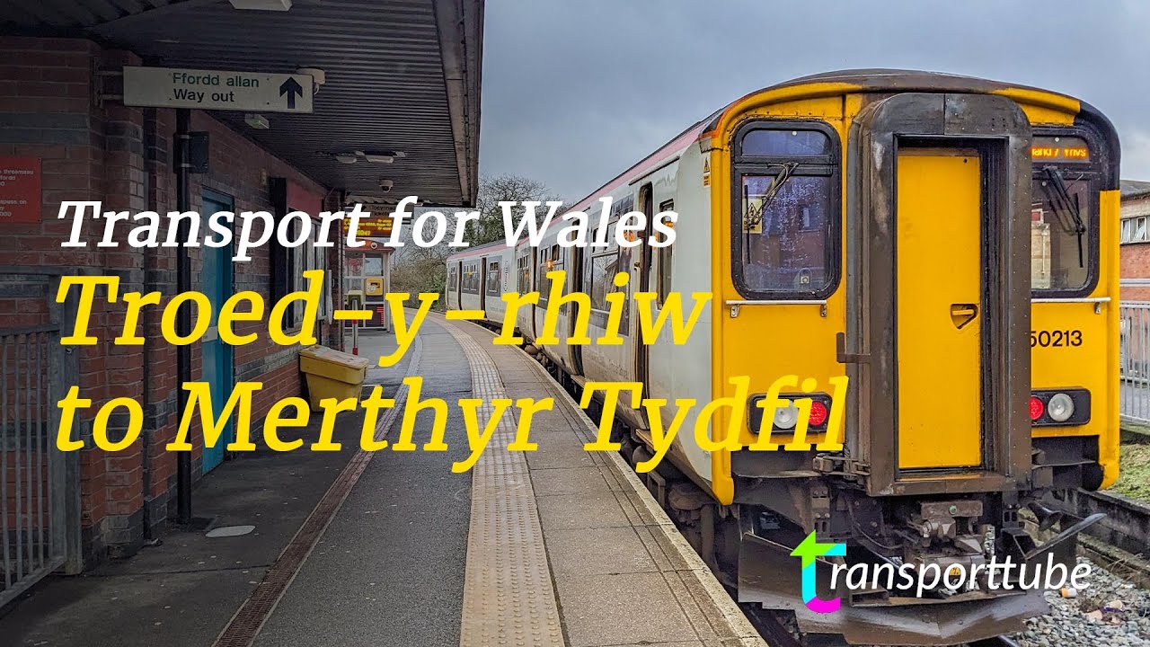 Troed-y-rhiw to Merthyr Tydfil • TfW Class 150 • Realtime - YouTube