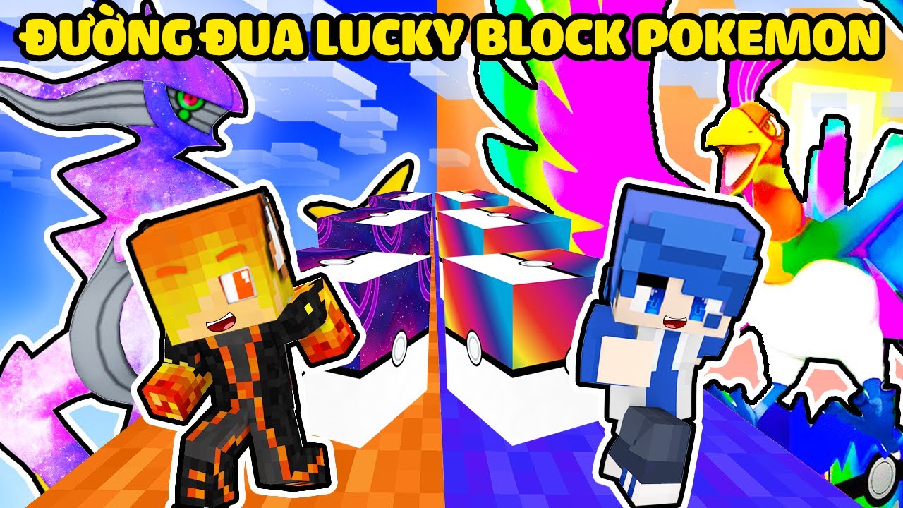 JACKVN THỬ THÁCH ĐƯỜNG ĐUA LUCKY BLOCK POKEMON GALAXY VS RAINBOW TRONG ...