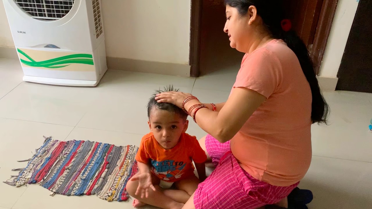 |Baby enjoying oil head massage |2 year old cute baby |Johnson baby ...