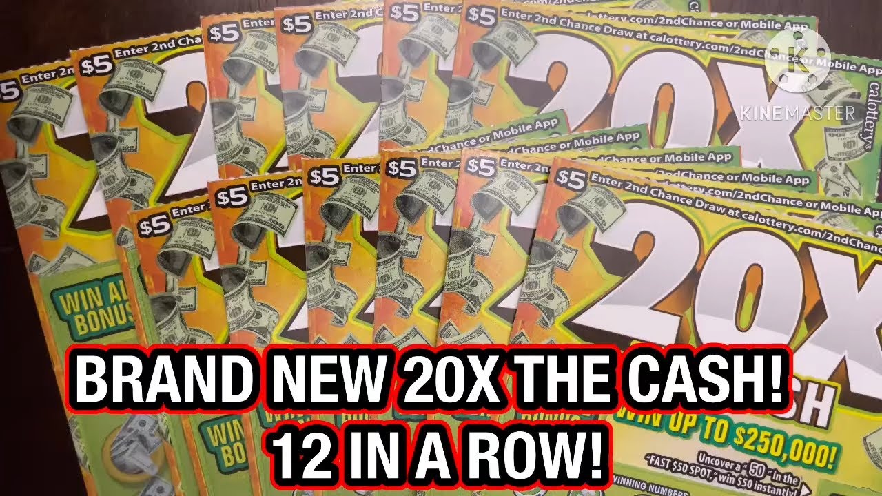 BRAND NEW 20X THE CASH! 12 IN A ROW! CA Scratchers - YouTube