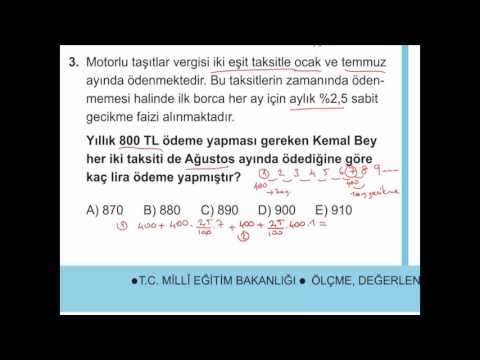 11. Sınıf Matematik Temel Düzey Kazanım Testi 4 - Bilinçli Tüketici Aritmetiği 2