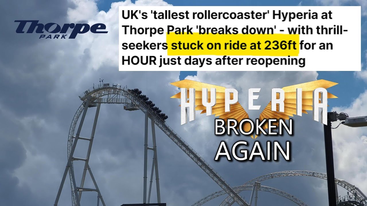 HYPERIA BREAKS DOWN AT THE TOP FOR 1 HOUR | WE RIDE HYPERIA FOR THE ...