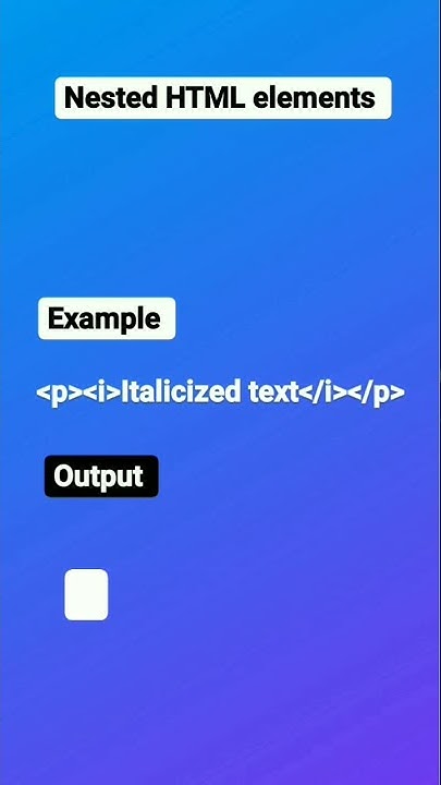What is nested HTML elements? #shots #html - YouTube
