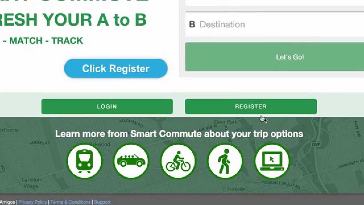 Smart Commute tool tutorial #1 - How to Register - YouTube
