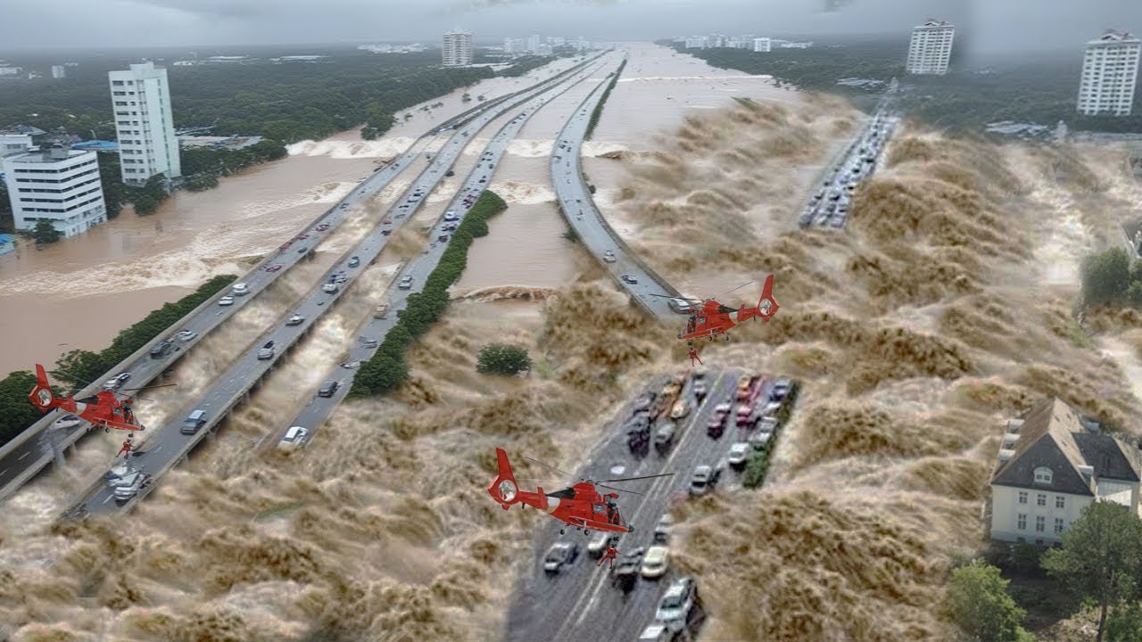 Massive evacuation in USA today! Footage of historic flash flooding in ...
