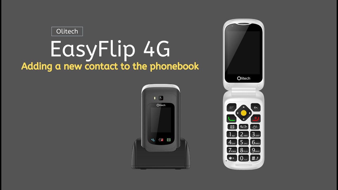 Olitech EasyFlip 4G - Adding a new contact to the phonebook - YouTube