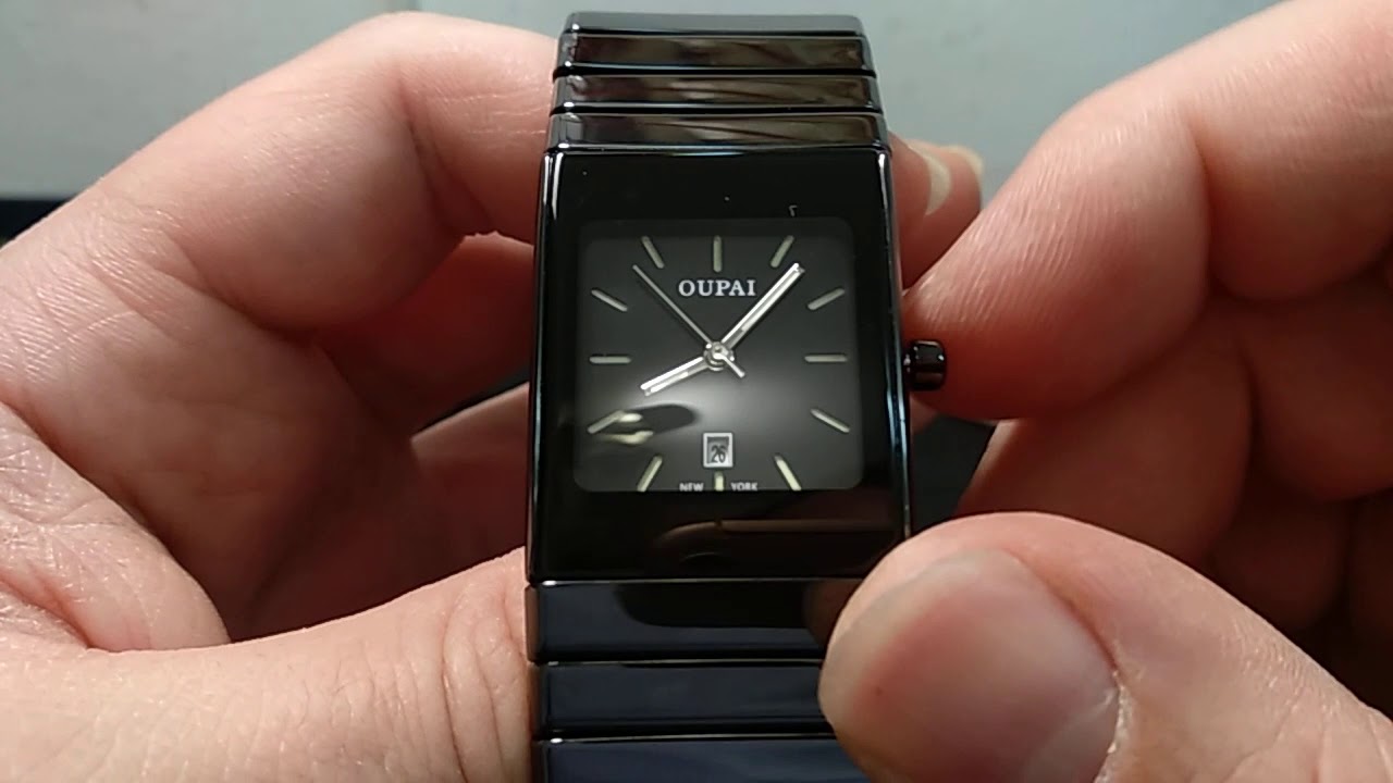 OUPAI BLACK CERAMIC QUARTZ WATCH UNBOXING - YouTube
